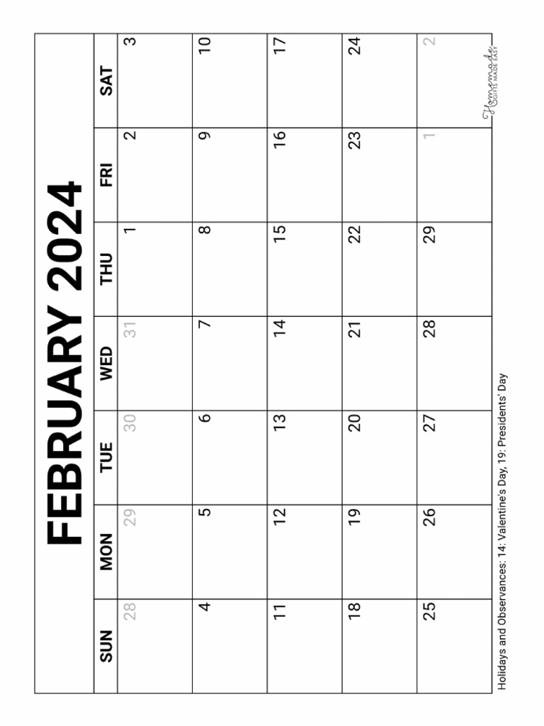 February-Calendar-2024-Arki Review | PDF