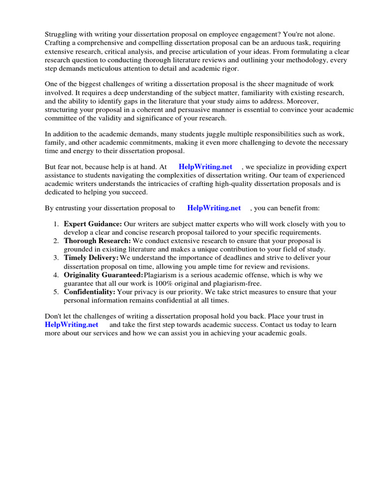 Dissertation Proposal Employee Engagement | Download Free PDF ...