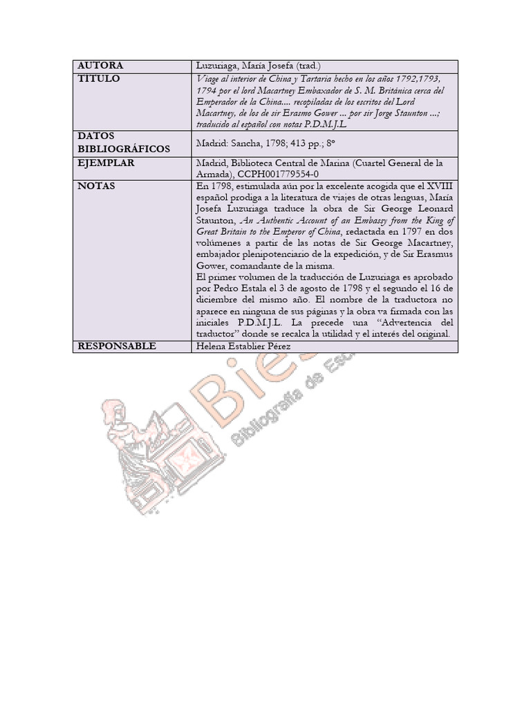 Luzuriaga Viajechina 1798 | PDF