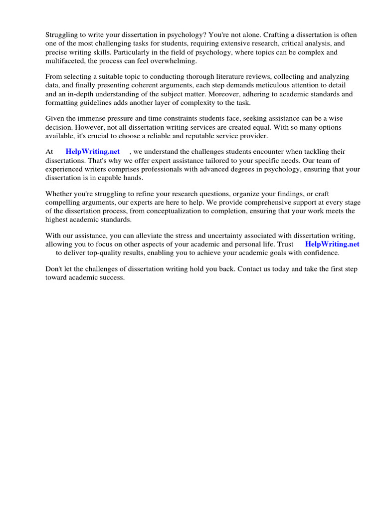 Psychology Dissertation Help | PDF | Psychology | Thought