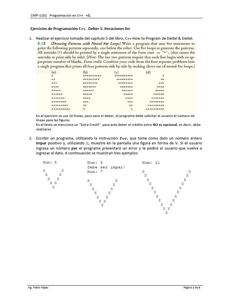 Deber 5 de Programación C++ | PDF