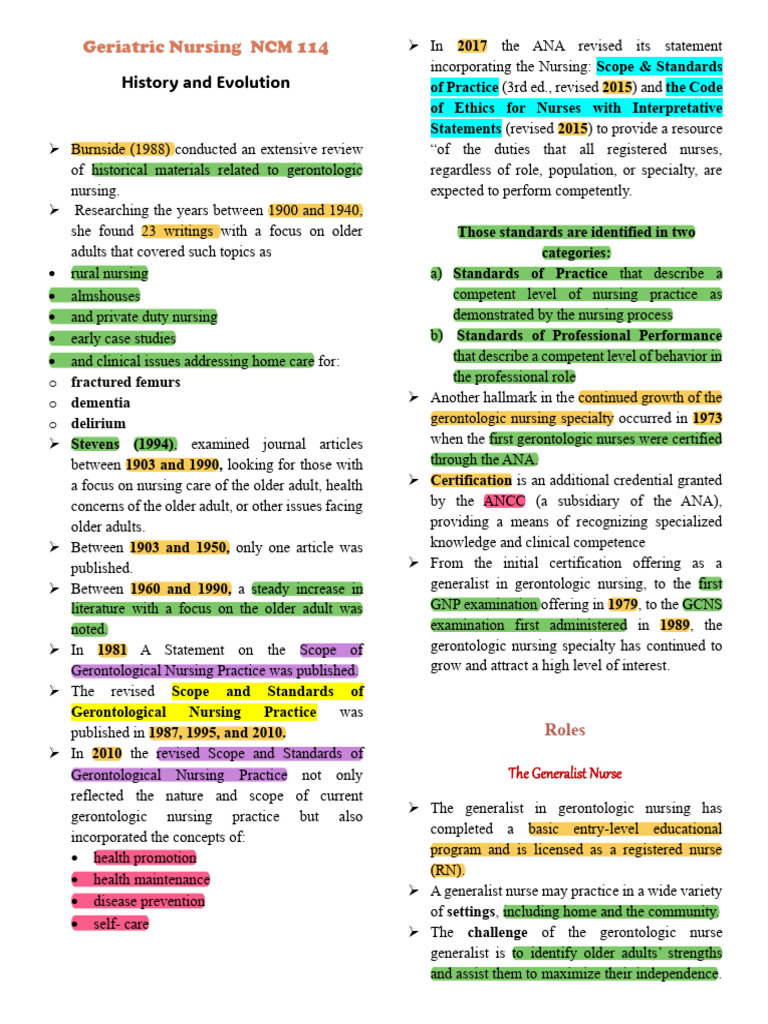 Geriatric Nursing | PDF | Nursing | Gerontological Nursing