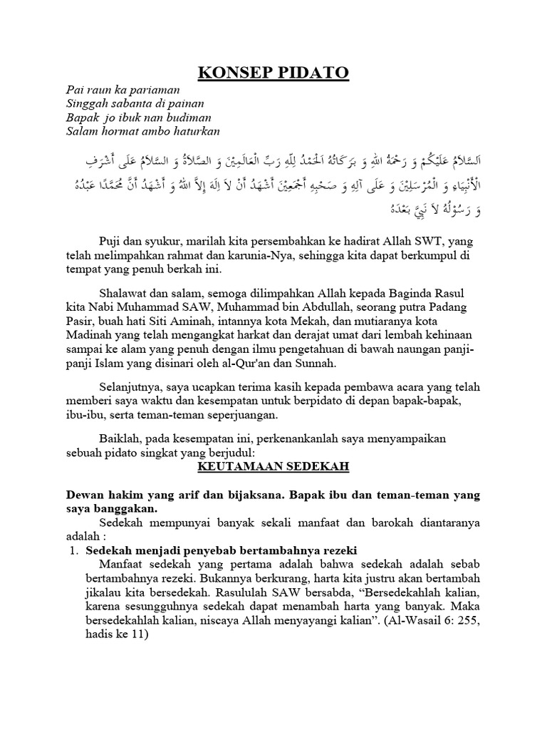 Konsep Pidato Sedekah | PDF