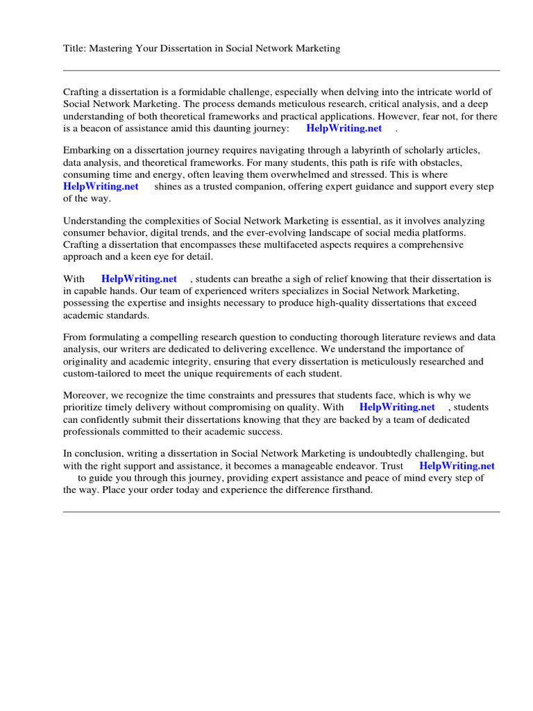 Dissertation Social Network Marketing | PDF | Social Media | Popular ...