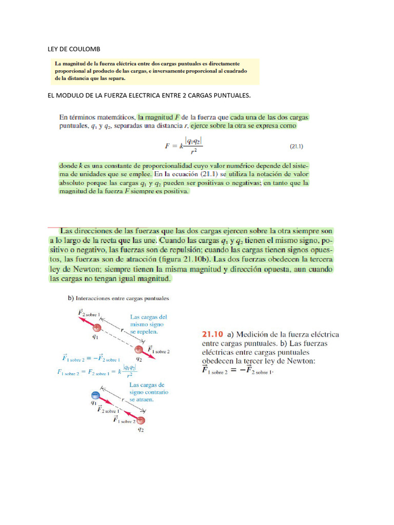 Ley de Coulomb | PDF | Fuerza | Vector Euclidiano