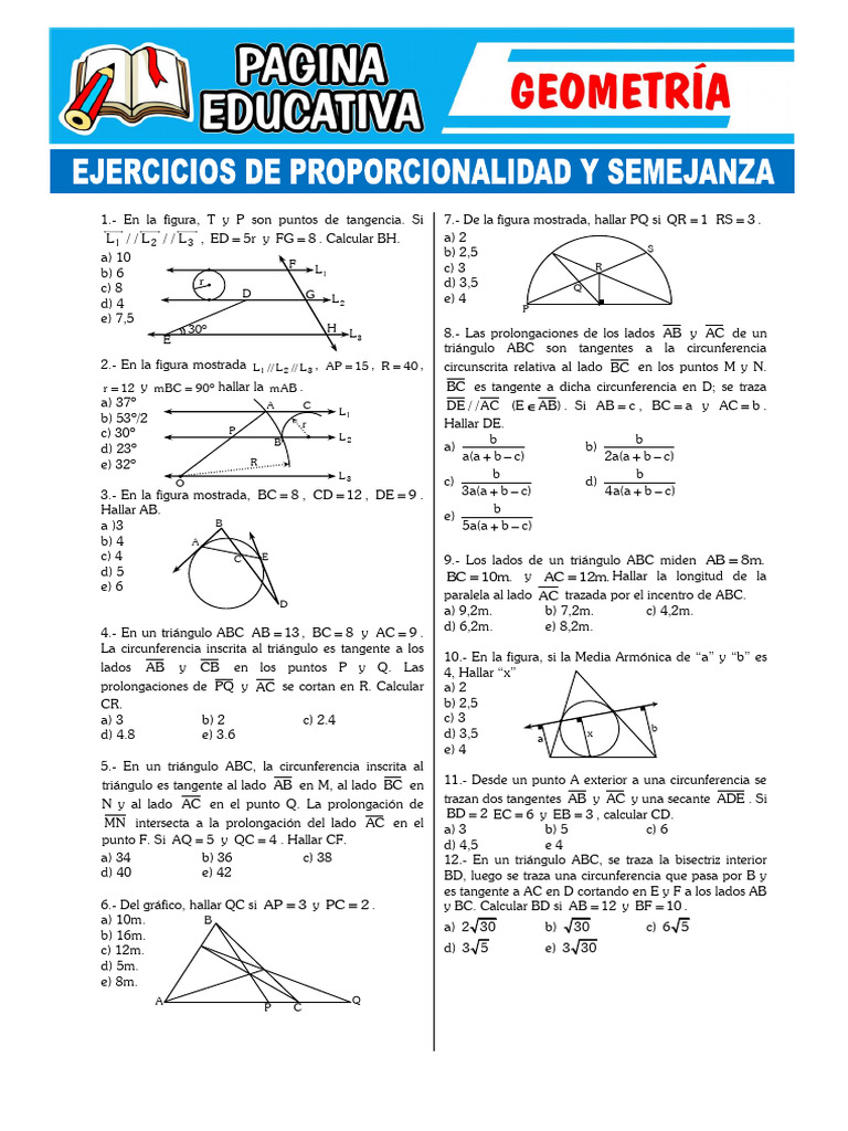 Ejercicios-de-Proporcionalidad-y-Semejanza-Pagina-Educativa | PDF