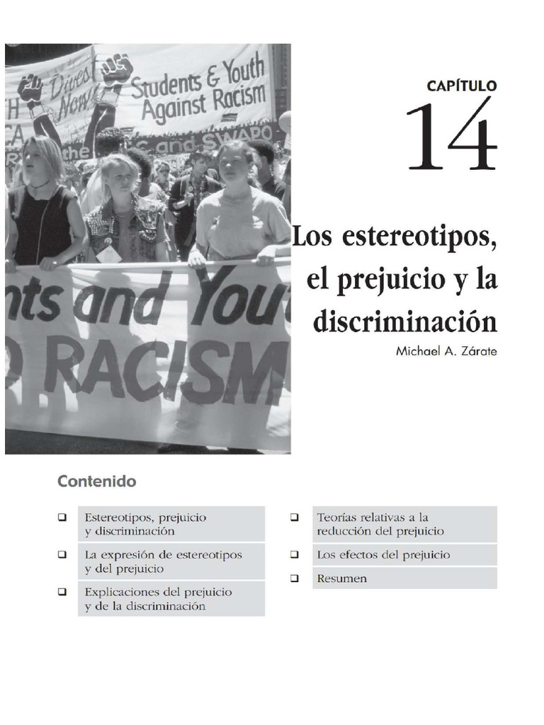 Cap 14 - Los Estereotipos, El Prejuicio y La Discriminación | PDF