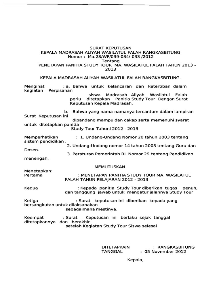 Qdoc - Tips - SK Panitia Study Tour | PDF