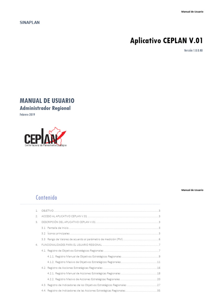 Manual Usuario ModuloPDRC AplicativoCEPLANV01 | PDF | Ventana (informática) | Archivo de computadora