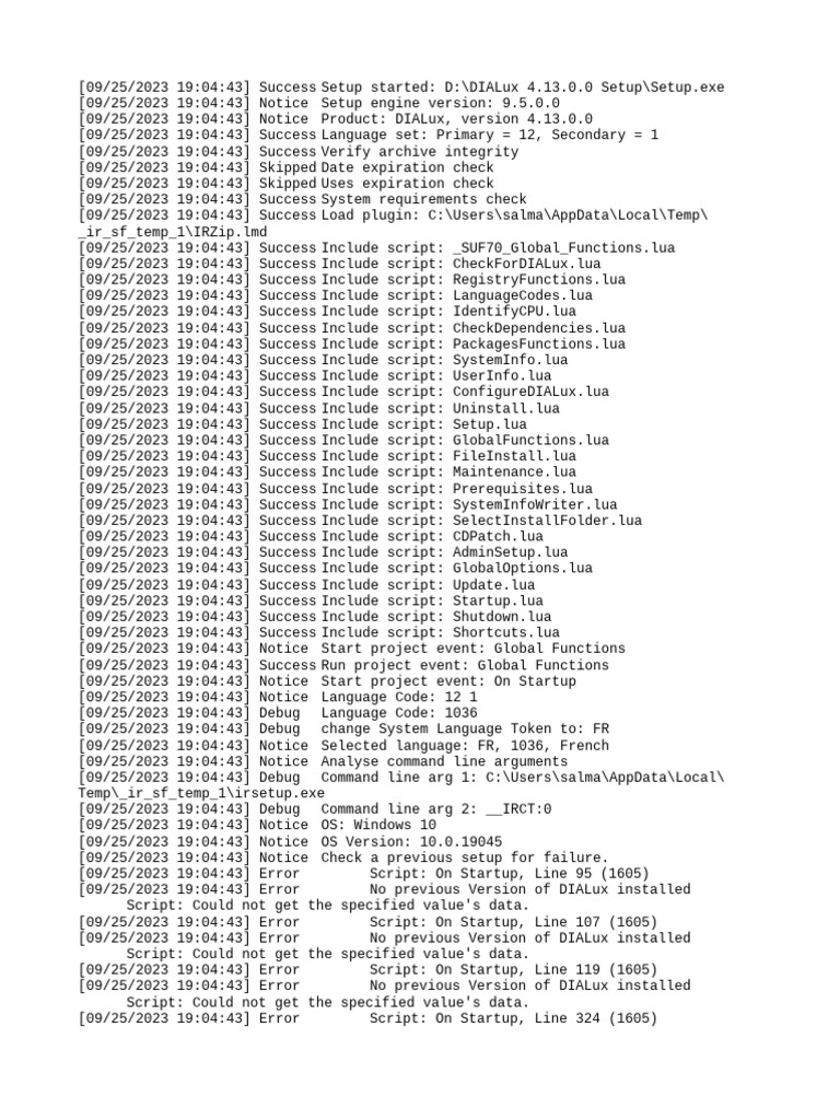 DIALux Setup Log | PDF | Command Line Interface | Computer File