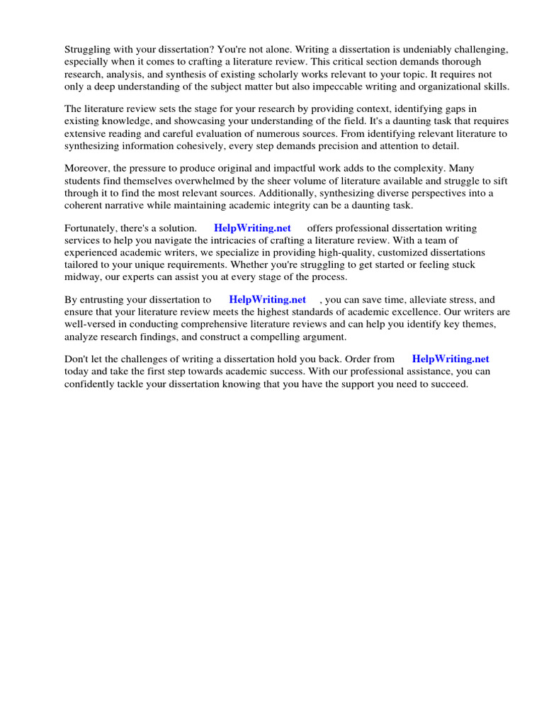 Literature Review Example Uk Dissertation | PDF | Literature Review ...