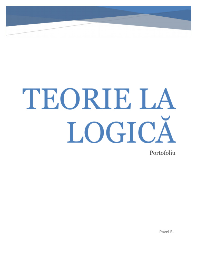 Teorie LOGICĂ | PDF