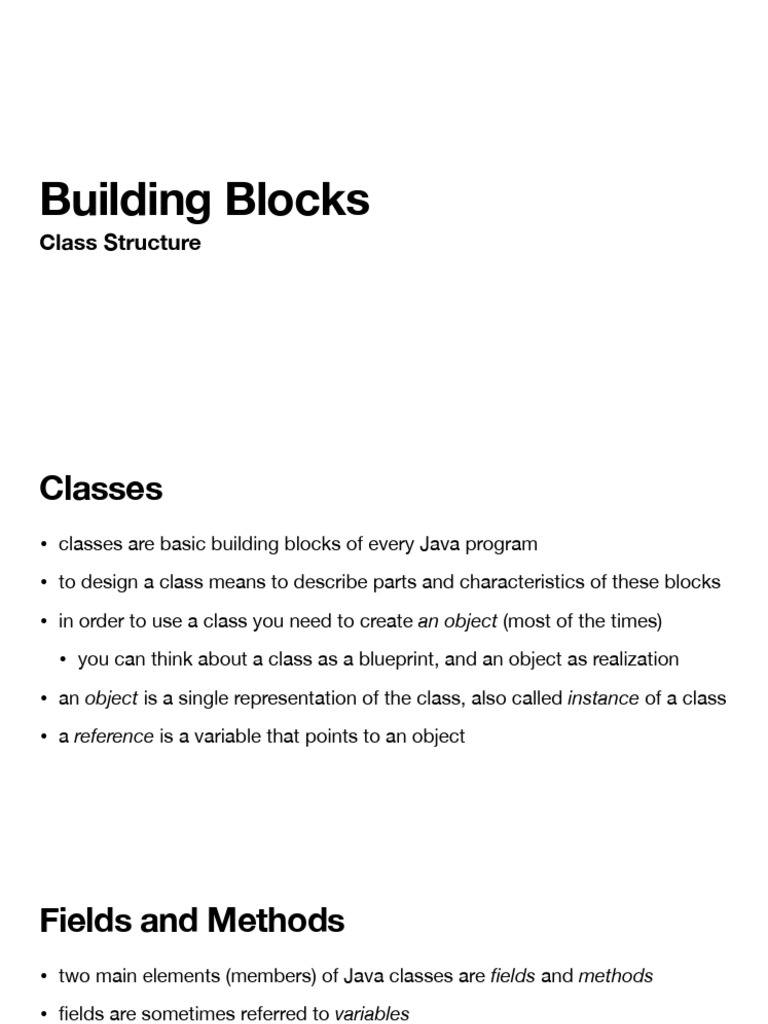 Class Structure Pdf Class Computer Programming Java Programming Language