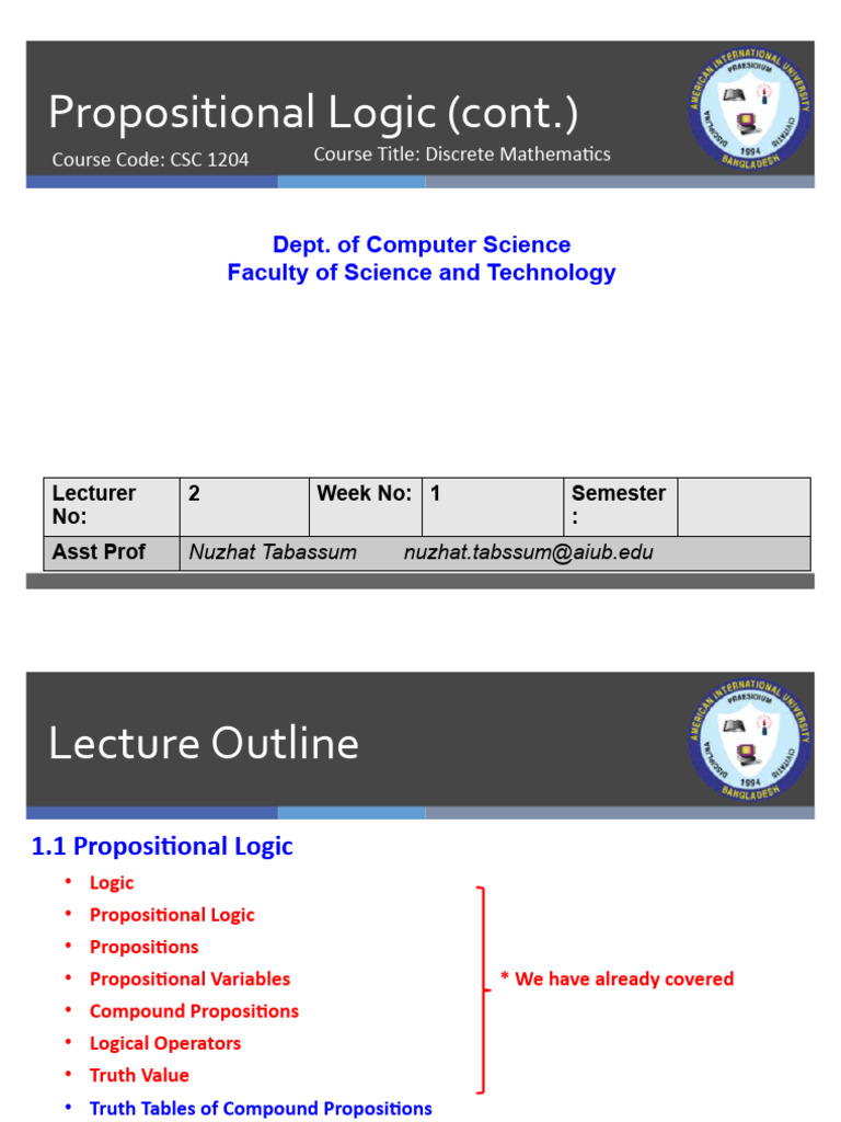 DM 2 PropositionalLogic2 | PDF | Logic | Bit