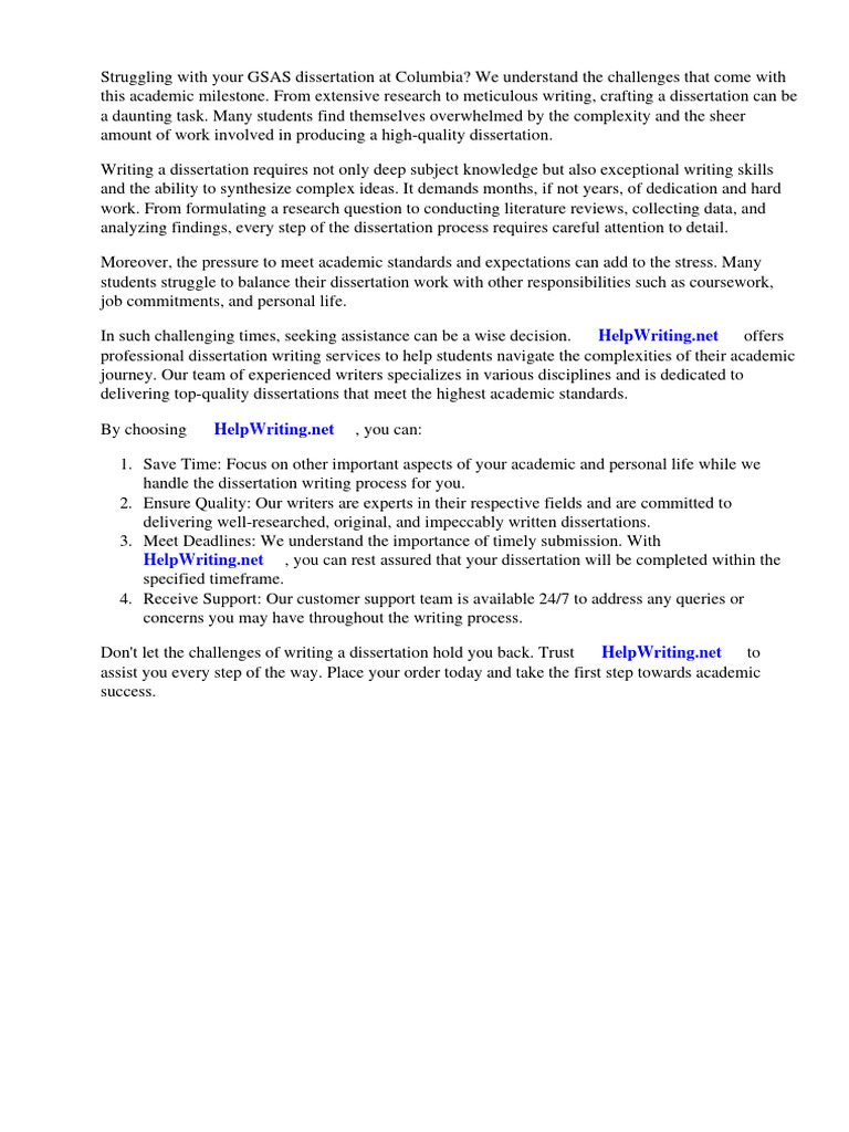 Gsas Dissertation Columbia | PDF | Thesis | Postgraduate Education