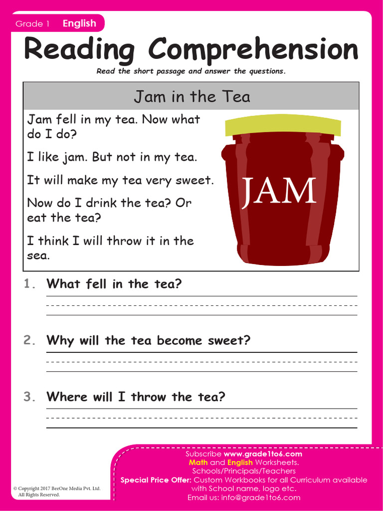 Comprehension Passage - Jam in The Tea | PDF
