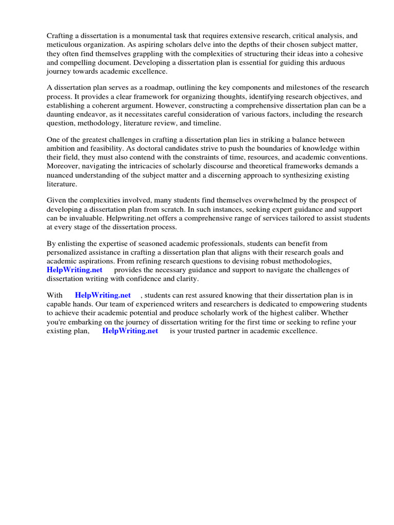 What Is A Dissertation Plan | PDF | Thesis | Methodology