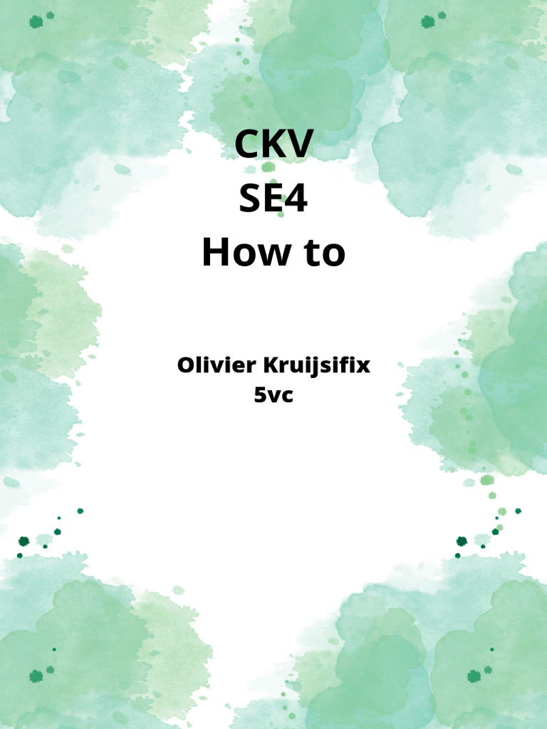 CKV SE4 How To | PDF