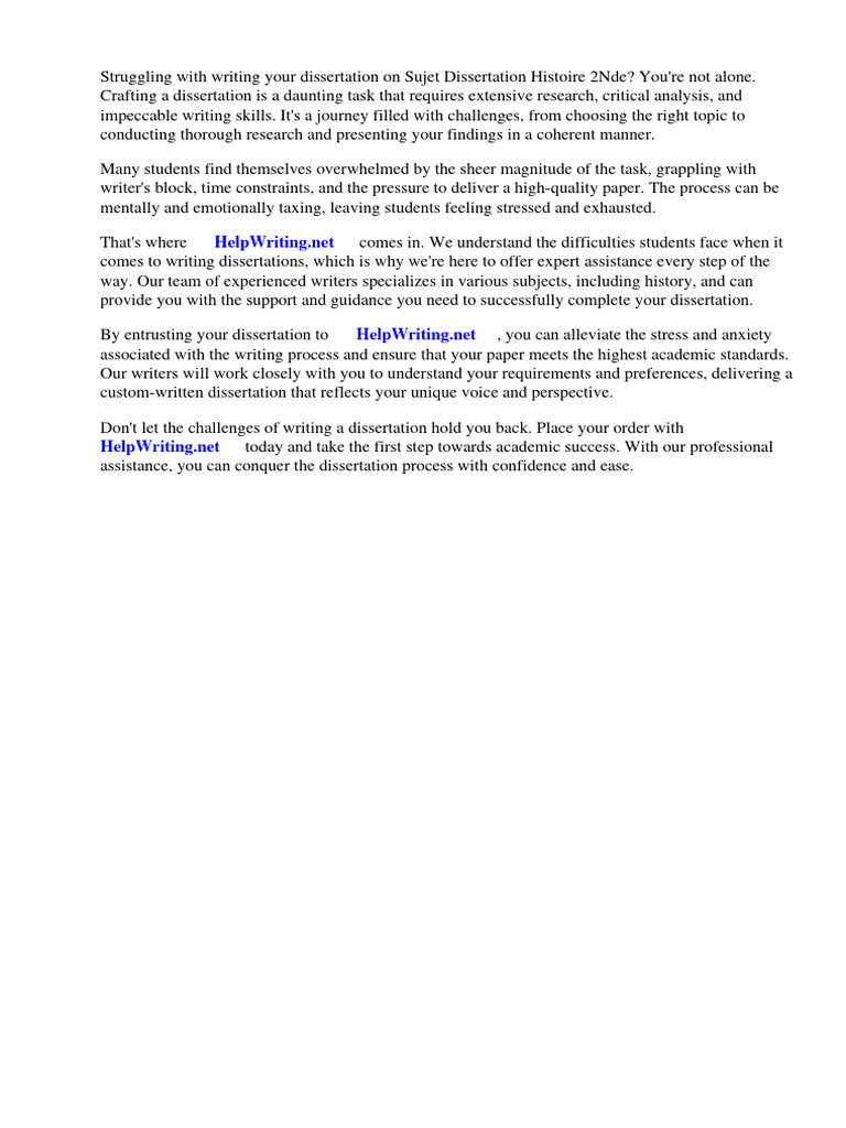 Sujet Dissertation Histoire 2nde | PDF | Thesis