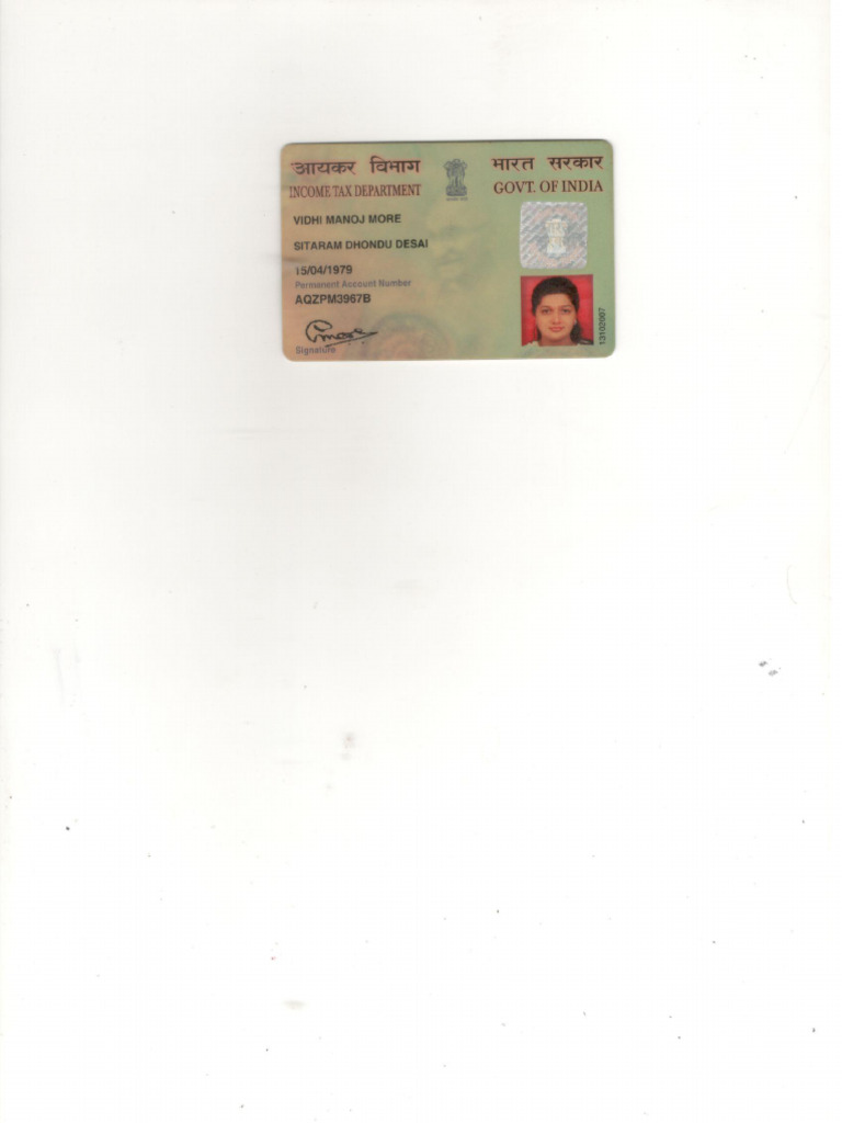 Vidhi More Pan Card1 | PDF