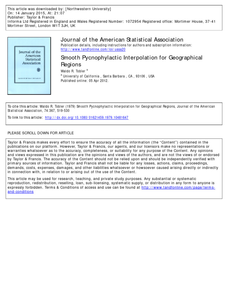 Smooth Pycnophylactic Interpolation | PDF | Function (Mathematics ...