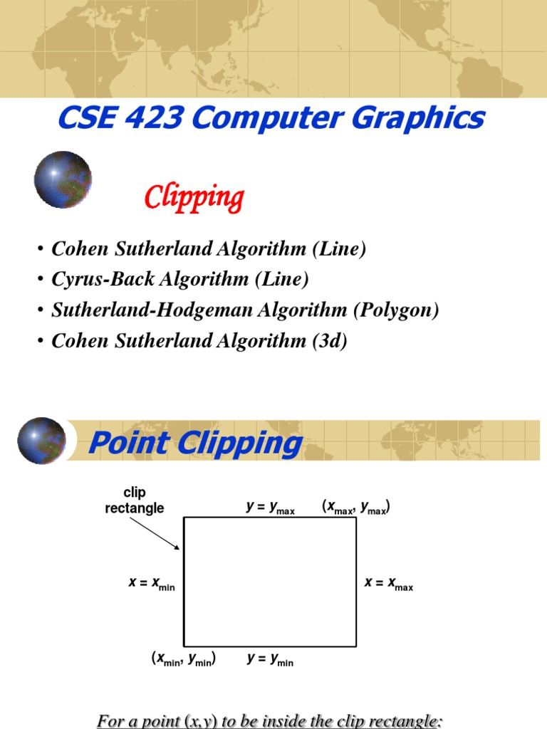 Computer Graphics Clipping Algorithms | PDF | Teaching Methods & Materials