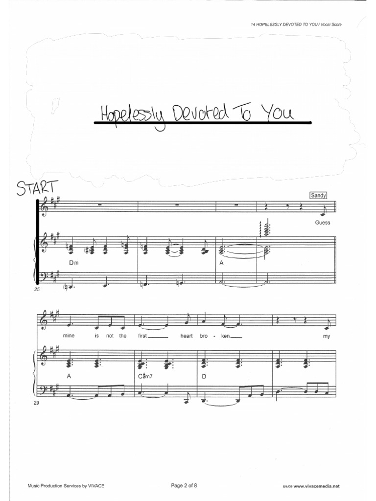 Hopelessly Devoted to You (Cut) | PDF