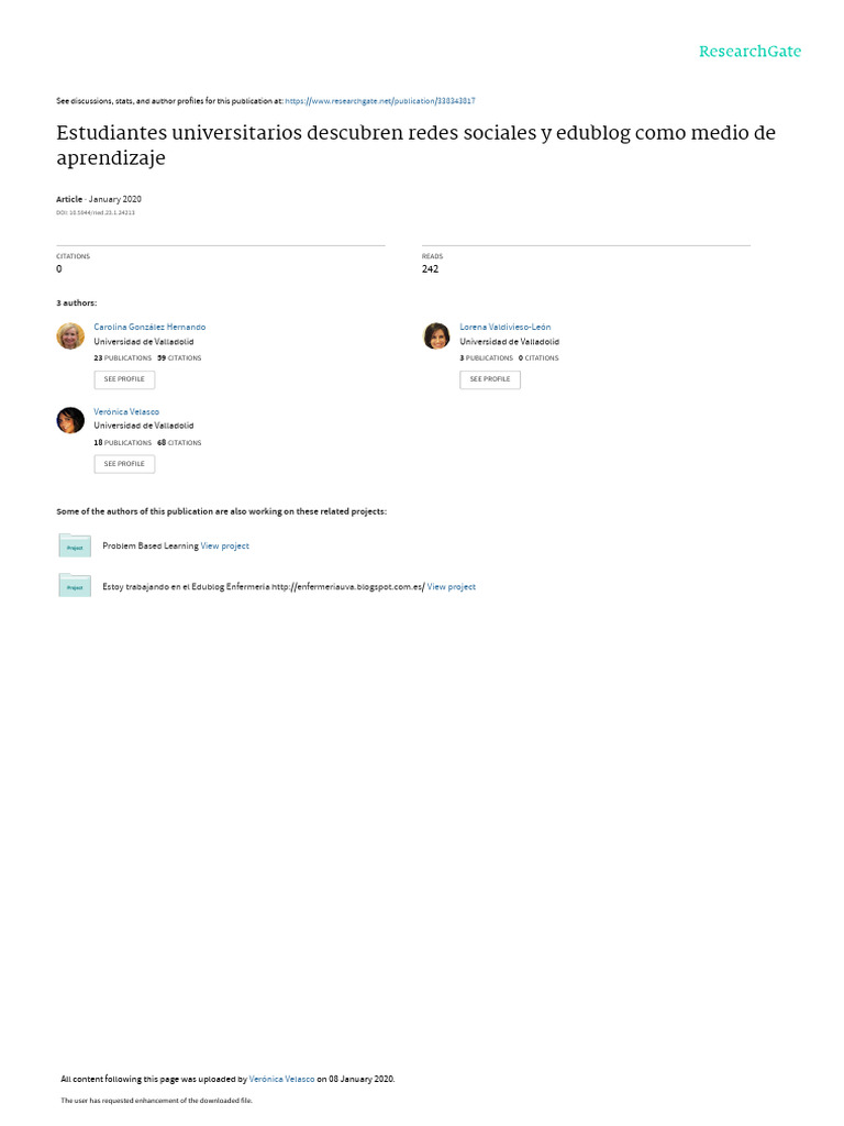 Lect.1.3 Redes Soc. Como Medios de Aprendizajes | PDF | Servicio de ...