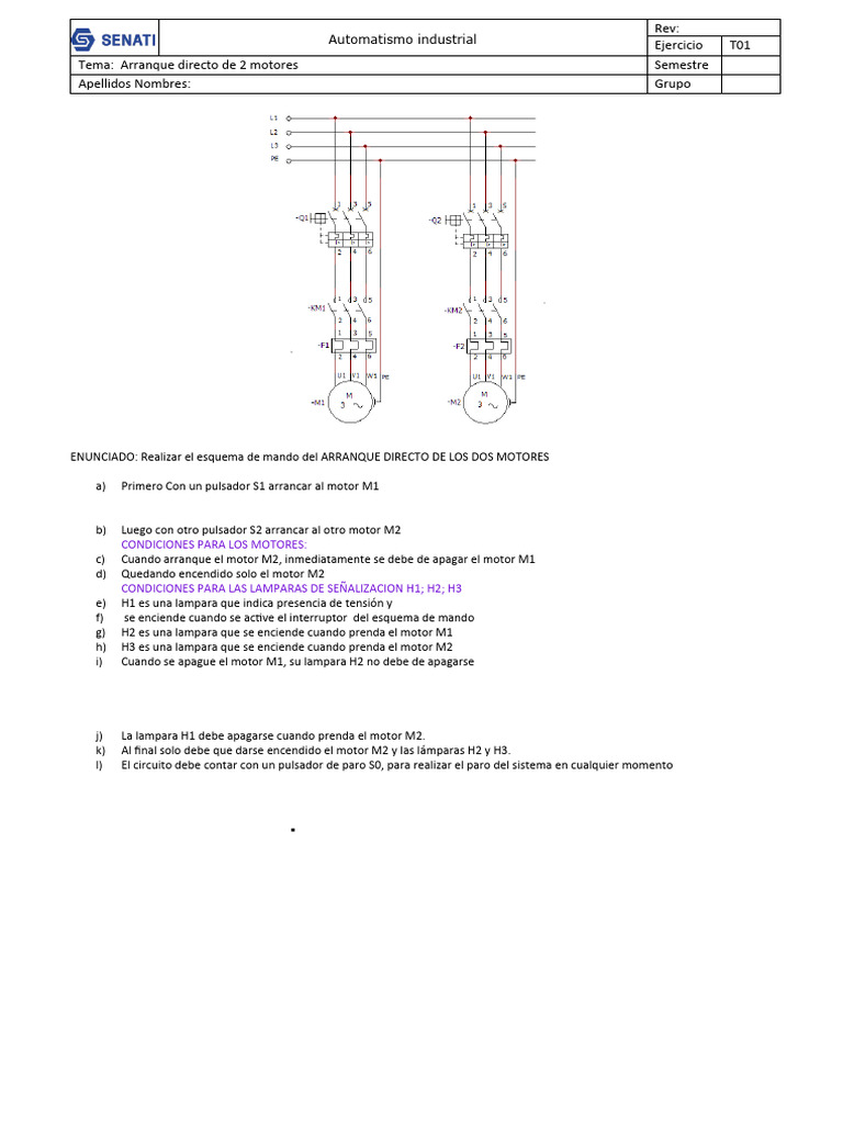 EJERCICIO T01 Automatismos | PDF