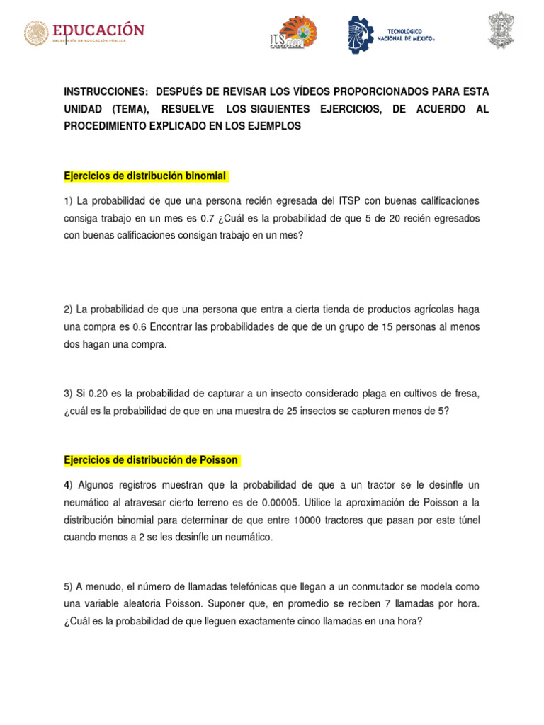 Ejercicios Tema 3 | PDF | Distribución de veneno | Enseñanza de matemática