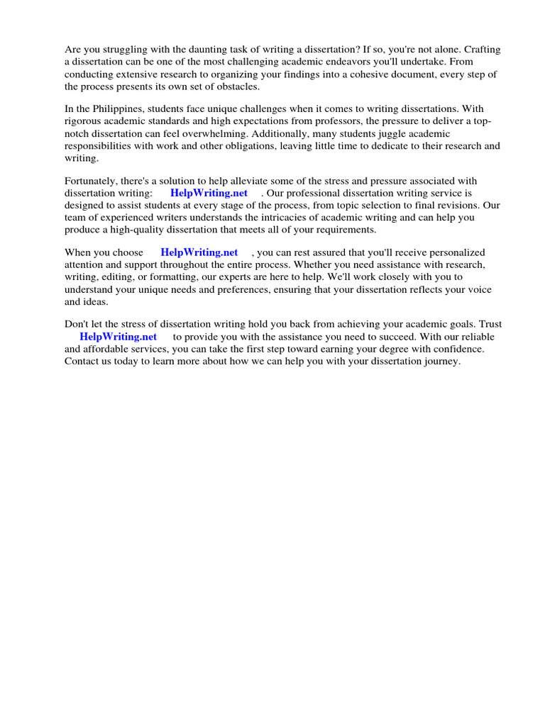Sample Dissertation Philippines Pdf Thesis Essays