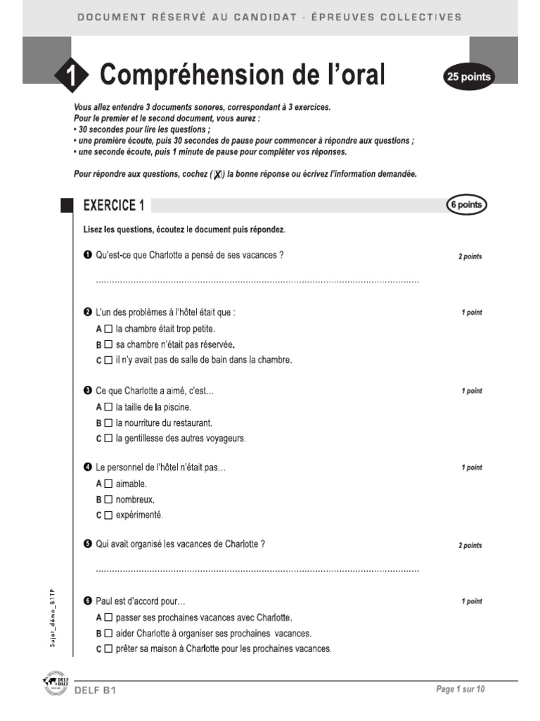 Sujet Delf B1 Test 2 | PDF
