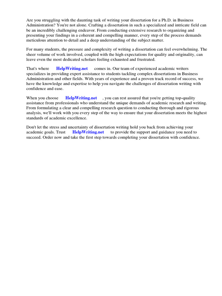 Dissertation Business Administration PHD | Download Free PDF | Thesis