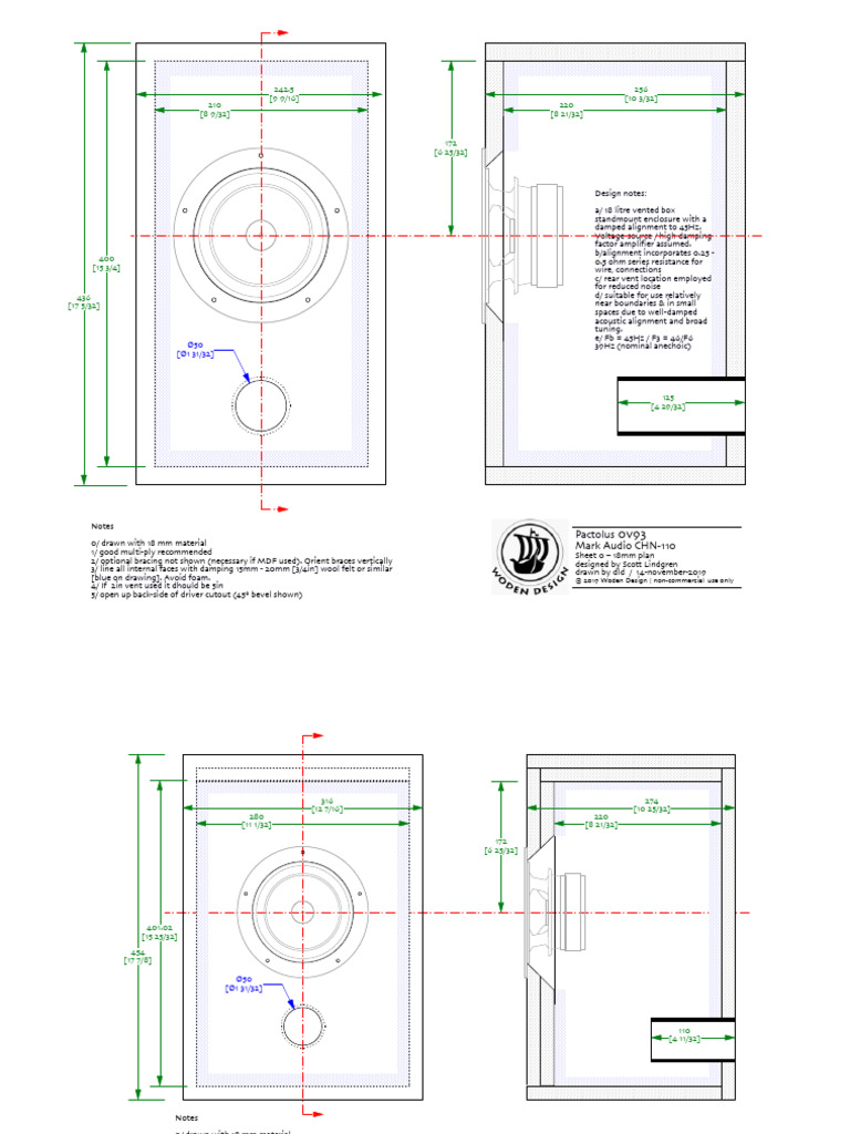 CHN110 Vented and ML Horn Plans 141119 | PDF | Electricity | Audio Engineering