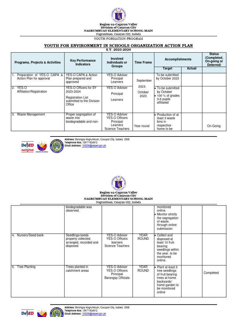 YES-Action-Plan-2023-2024 | PDF