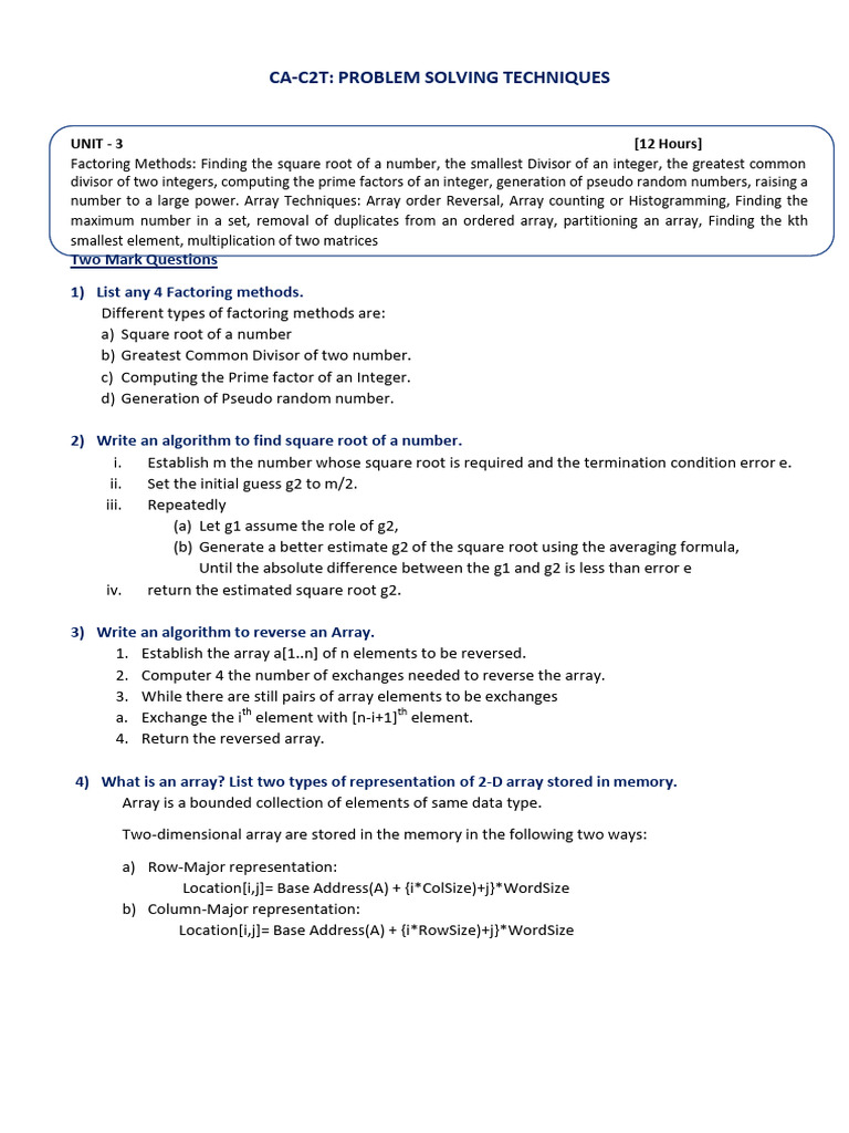 PST Unit 3 | PDF | Matrix (Mathematics) | Factorization