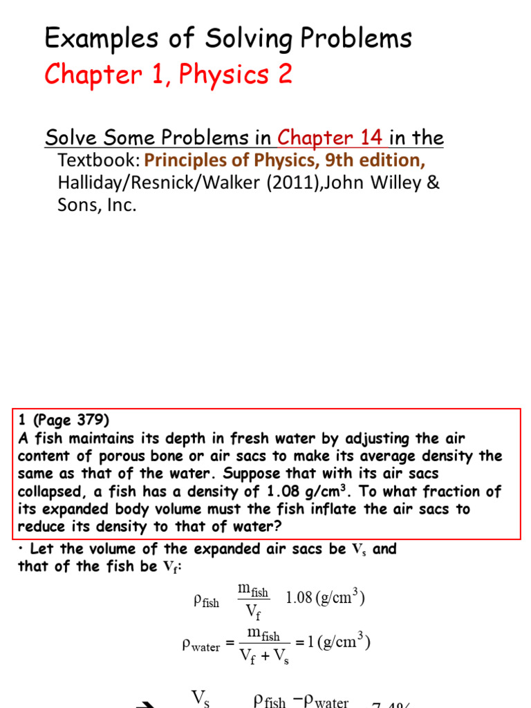 Lec1 Phy2 SampleProblems | PDF | Pressure | Density