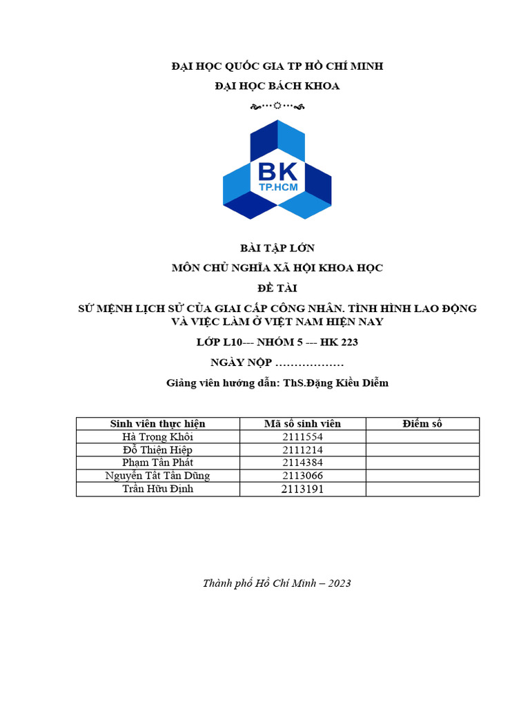BTL CNXHKH Nhóm 5 - l10 - 1 | PDF
