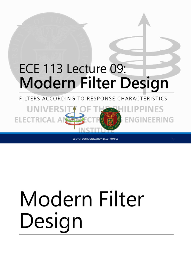 Ece113 Lec09 Modern Filter Design | PDF | Electronic Filter | Low Pass ...