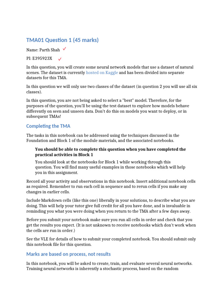TMA01 Question 1 (45 Marks) | PDF | Applied Mathematics | Computing