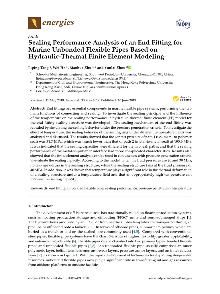 Sealing Performance Analysis Pdf Offshore Drilling Anisotropy