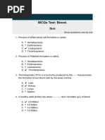 Circulatory System - Multiple Choice Questions (MCQS) | PDF