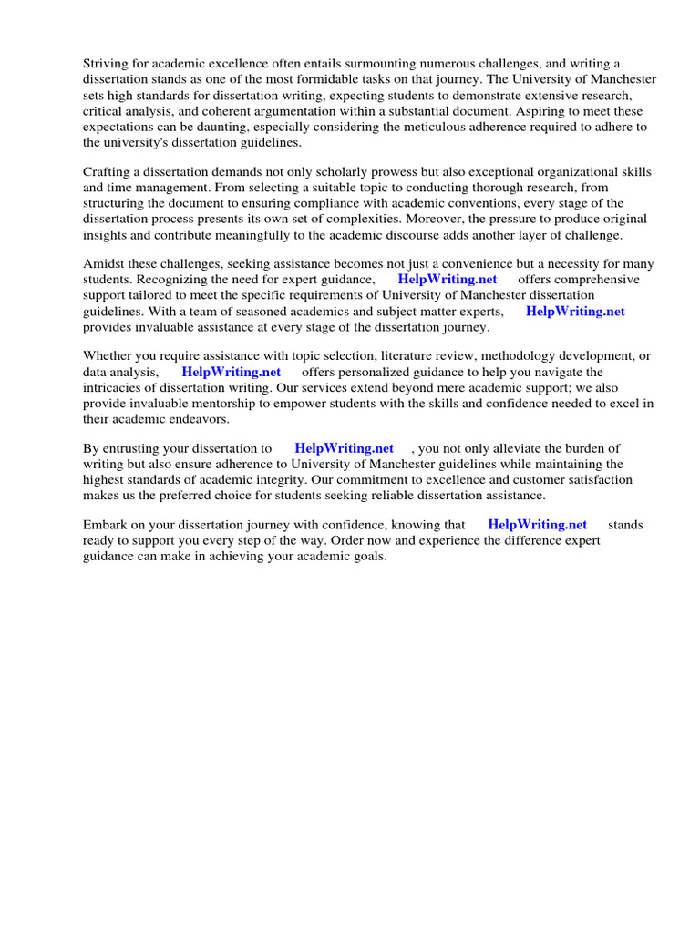 University Of Manchester Dissertation Guidelines Pdf Thesis