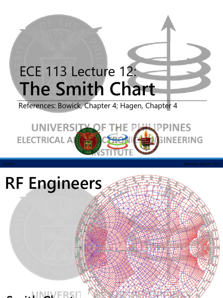 Ece113 Lec12 Smith Chart | PDF | Electrical Impedance | Electrical Engineering