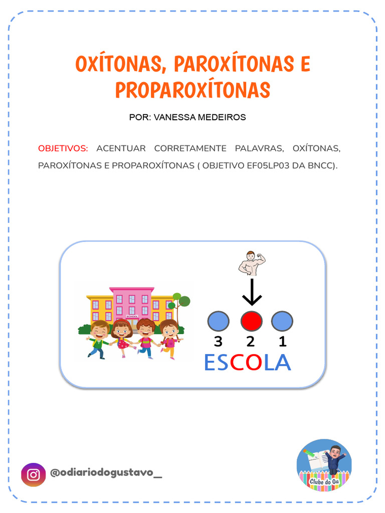 Oxítonas, Paroxítonas e Proparoxítonas - Ef05lp03 | PDF | Sílaba ...
