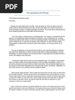 Banning Cell Phones in Schools Essay | PDF | Mobile Phones