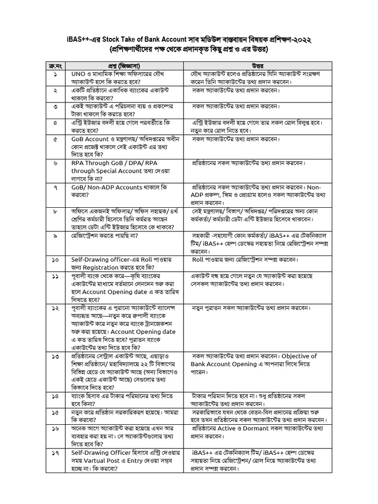 5_FAQ for Stock take | PDF