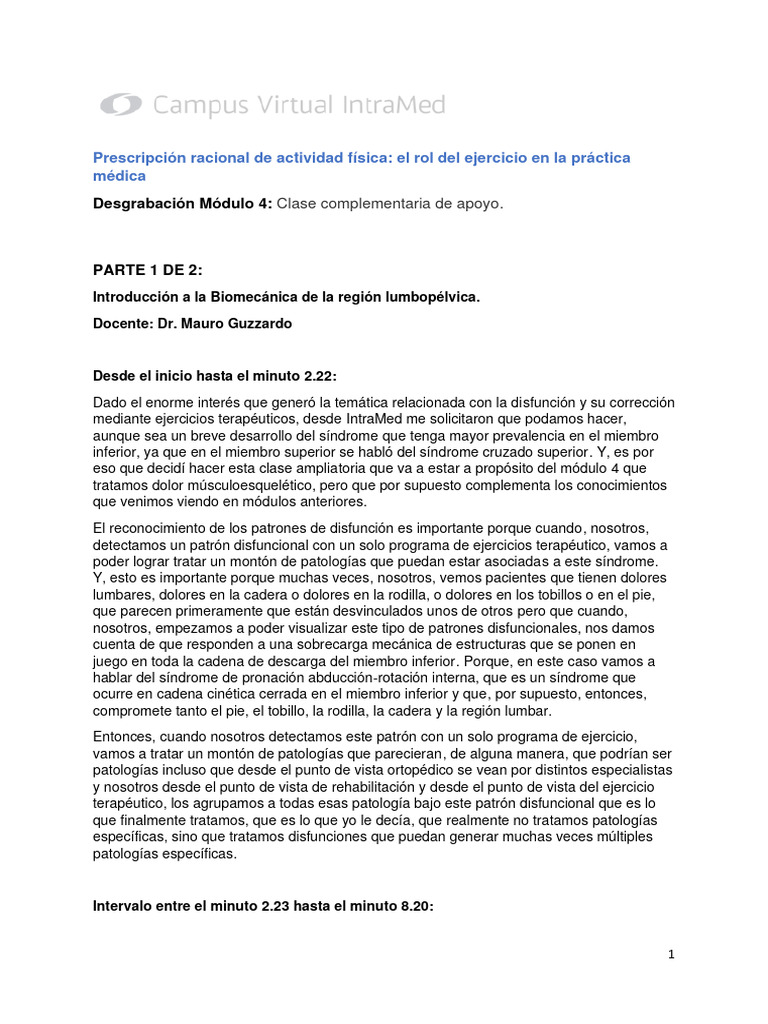 Módulo 4 (Clase Complementaria de Apoyo) - 1 | PDF | Rodilla | La columna vertebral