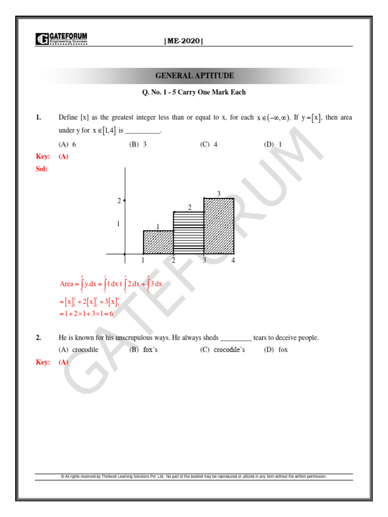 9.gate Mech 2020 P-2 (Gateforum) | PDF | Steel | Applied And ...