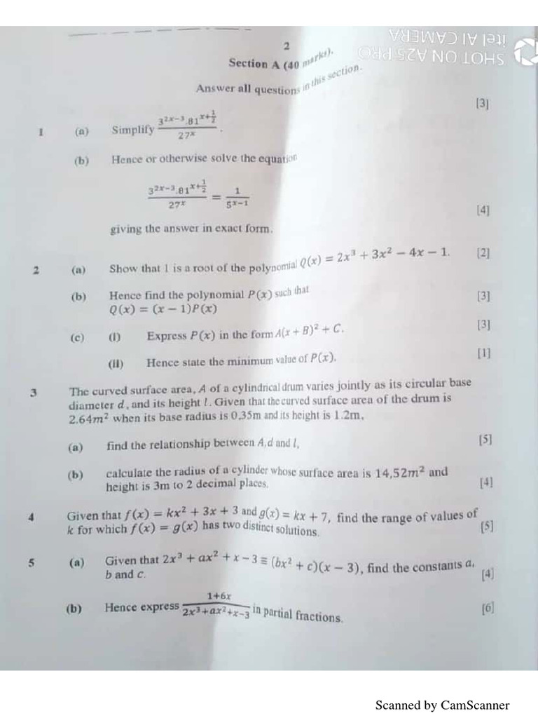 Pure Maths p2 2023 | PDF